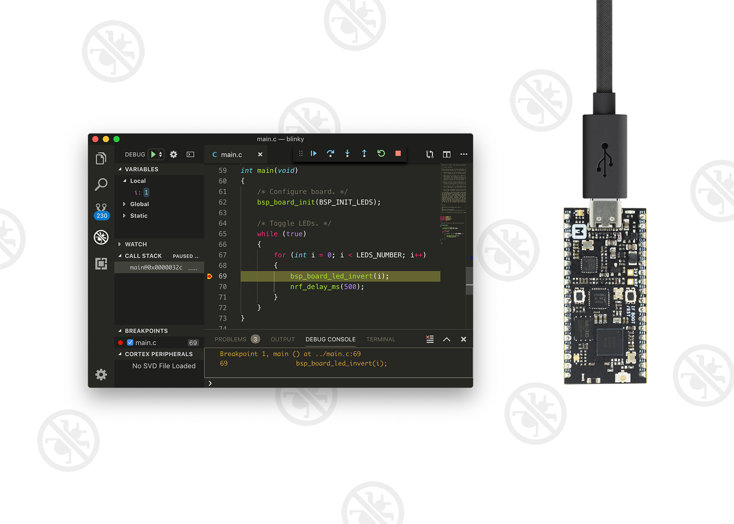 Debugging nRF52840-MDK with Visual Studio Code – makerdiary