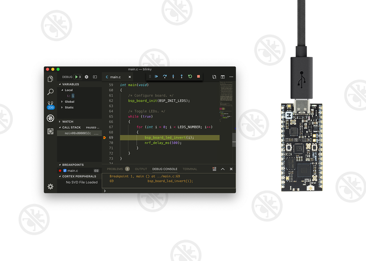 Debugging nRF52840-MDK with Visual Studio Code – makerdiary