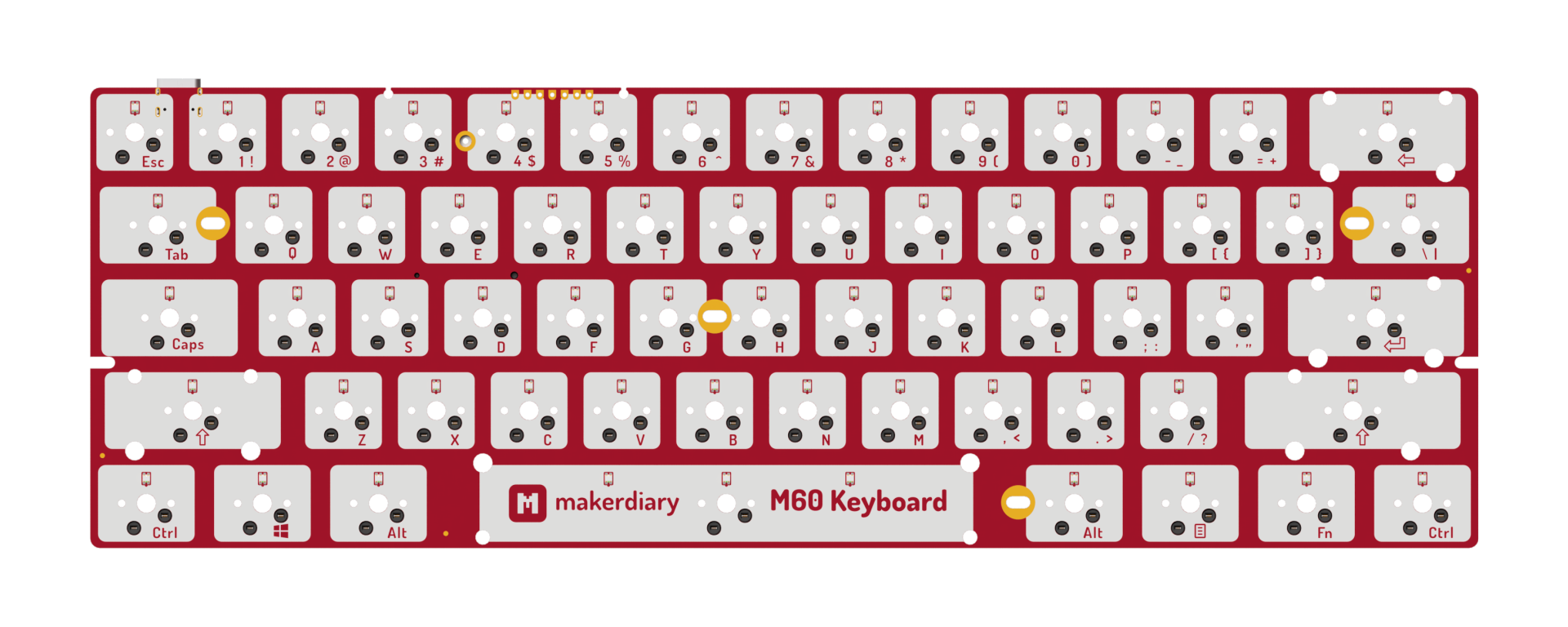 M60 Mechanical Keyboard PCBA – makerdiary